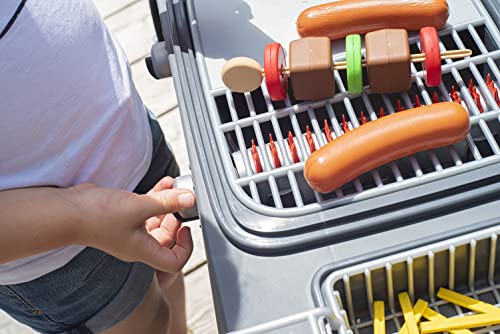 Smoby Garden Kitchen - Outdoor 43 Accessory Play Set, Kids Ages 3+, Grill w/Retractable Magic Flames, Fryer & Sink w/Water Pump Function, Pretend Play