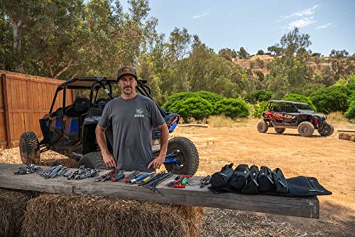 Rhino USA Tool Bag Roll - Heavy Duty Canvas Organizer Pouch for Tools - Ultimate Travel Tool Storage Kit for UTV, Car, Truck, 4x4 Offroad - Upgraded with Labeled & Removable Pouches - Secured for Life