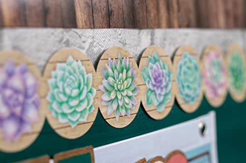 Rustic Bloom Succulent Die-Cut Border Trim