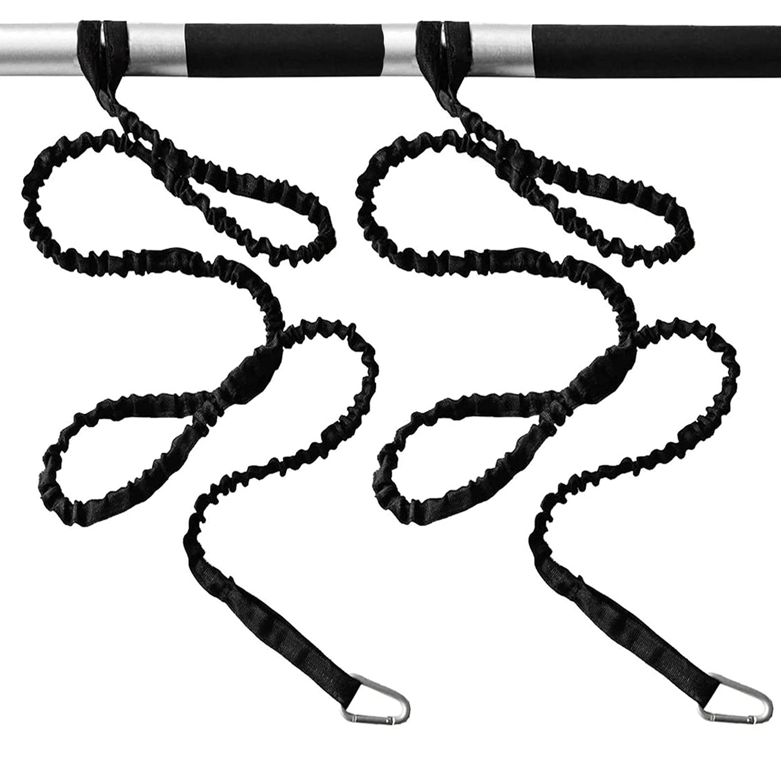 YUNNLEZT Black Stretchable Kayak Paddle Leash Lanyard Stretchable Coiled Lanyard for Fishing Rod, SUP Paddles, Paddle Board, Kayaking, Canoe