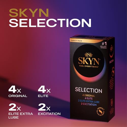 SKYN Selection Non-Latex Condoms - Contains SKYN Elite, Original, Excitation, Extra Lube, Condoms, 36 Count