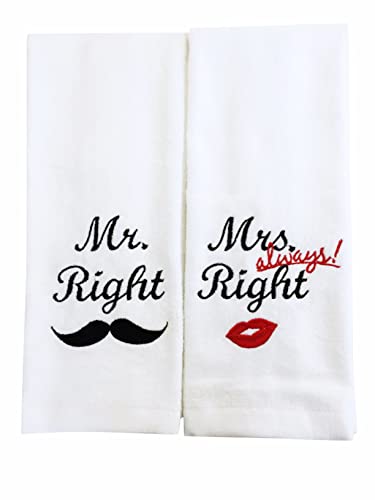 Unik Occasions Mr Right & Mrs Always Right Kitchen Towels - Set of 2