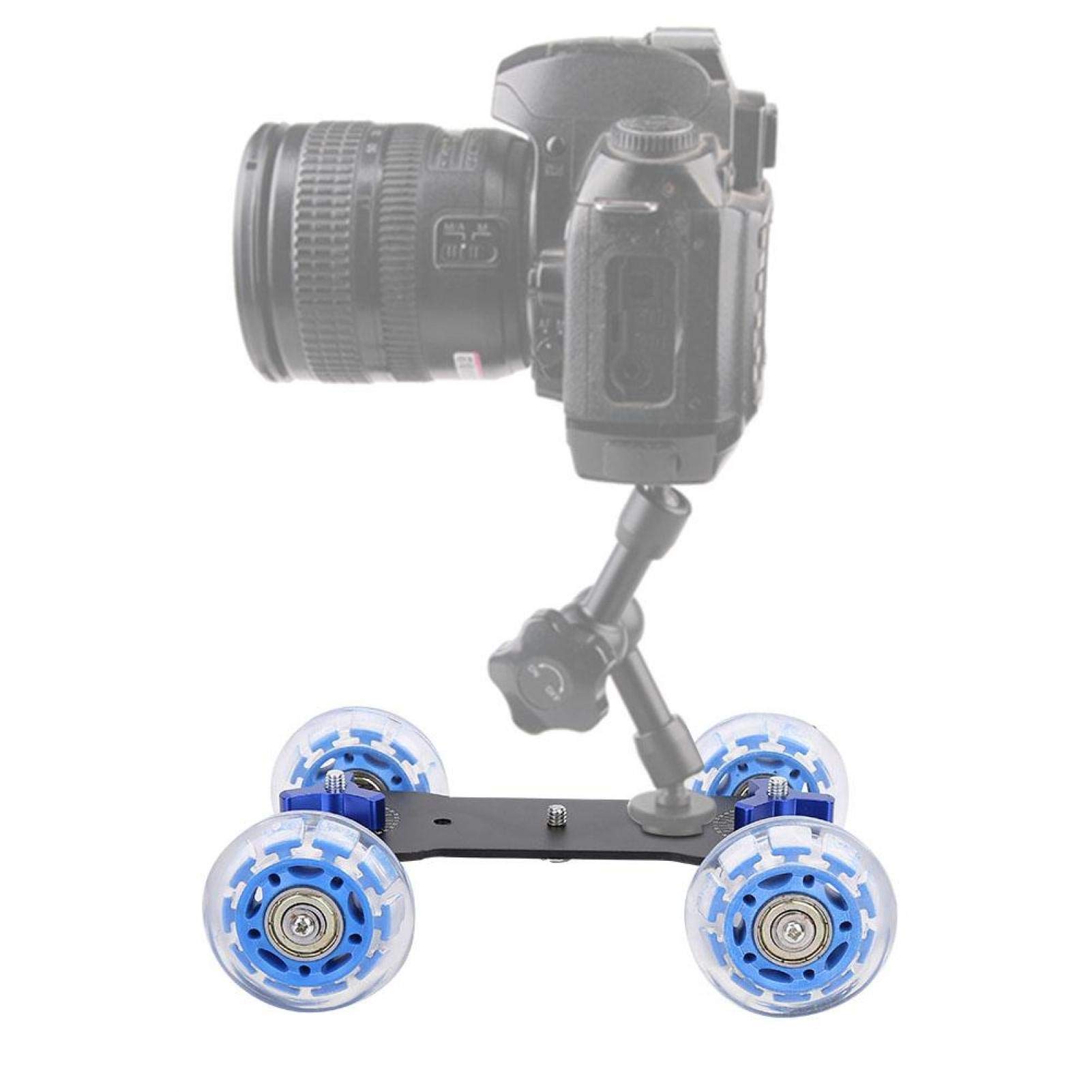 Vingvo Camera Dolly Car, Camera Dolly Roller, Durable Aluminium Alloy Silicone Dslr Skater For Cellphone Dslr Camera Action Camera Photographers
