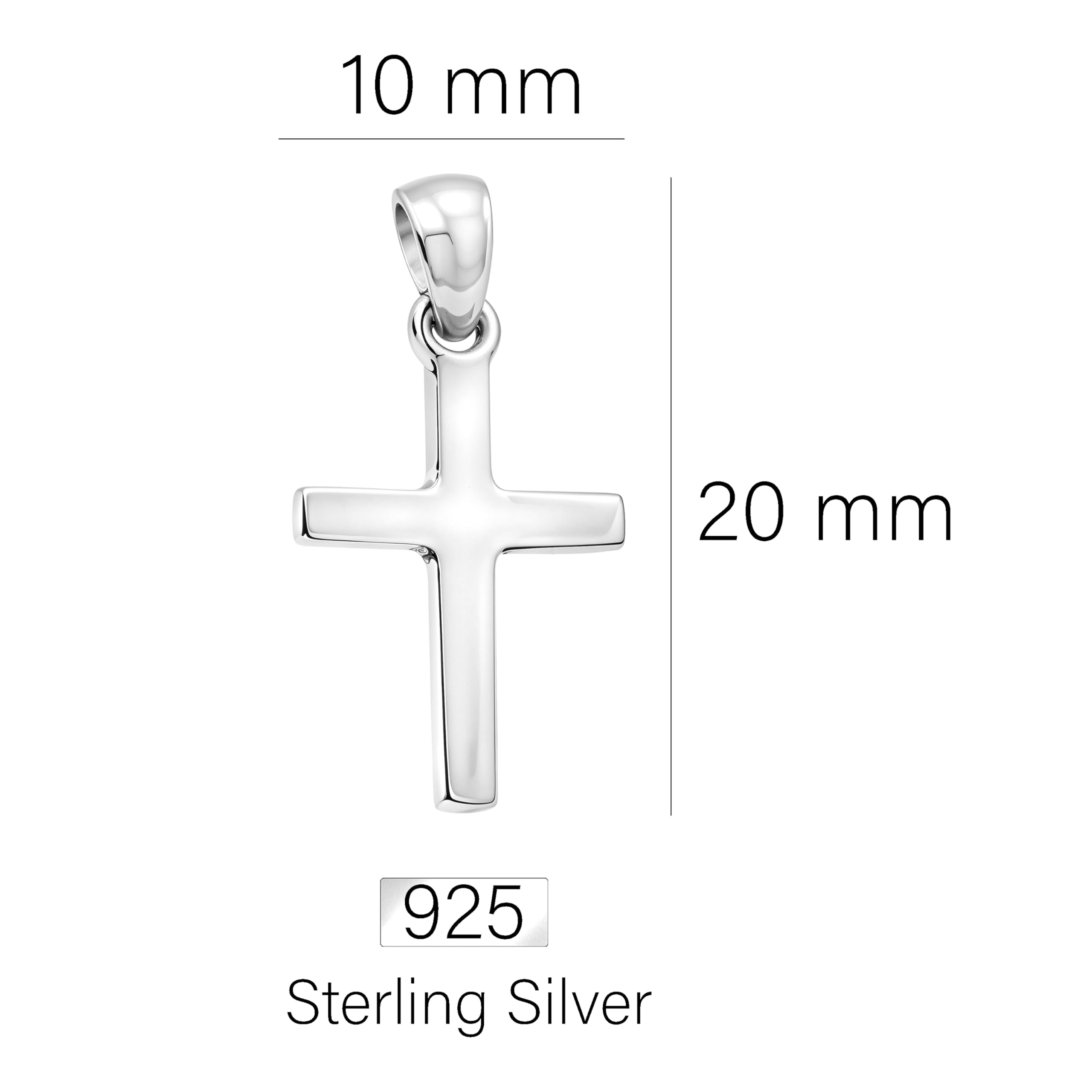 Sofia Milani - Solid 925 Sterling Silver Necklace Pendant for Women- Cross Design - 60220