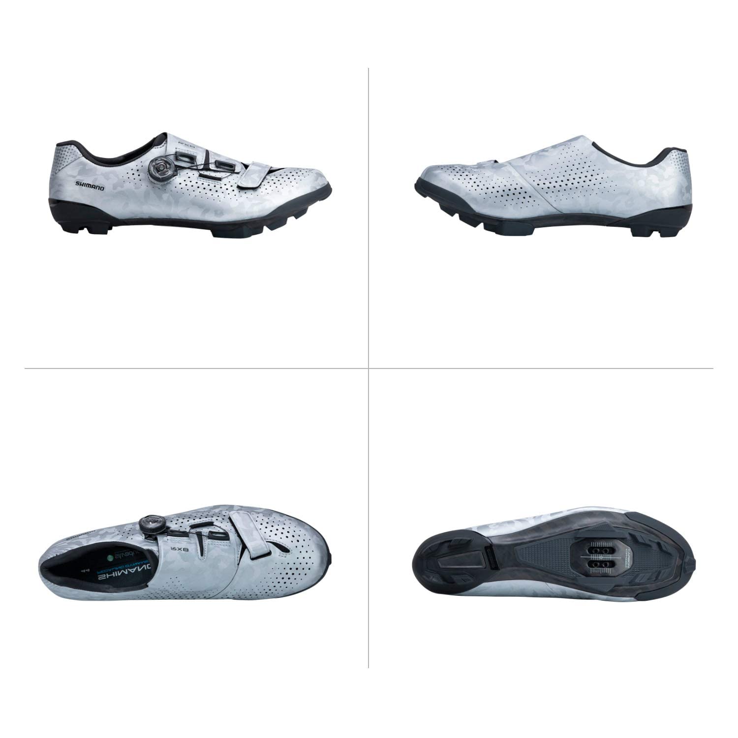 SHIMANO SH-RX800 High Performance Gravel Racing Shoe, Silver, 8.5-9 Men (EU 43)