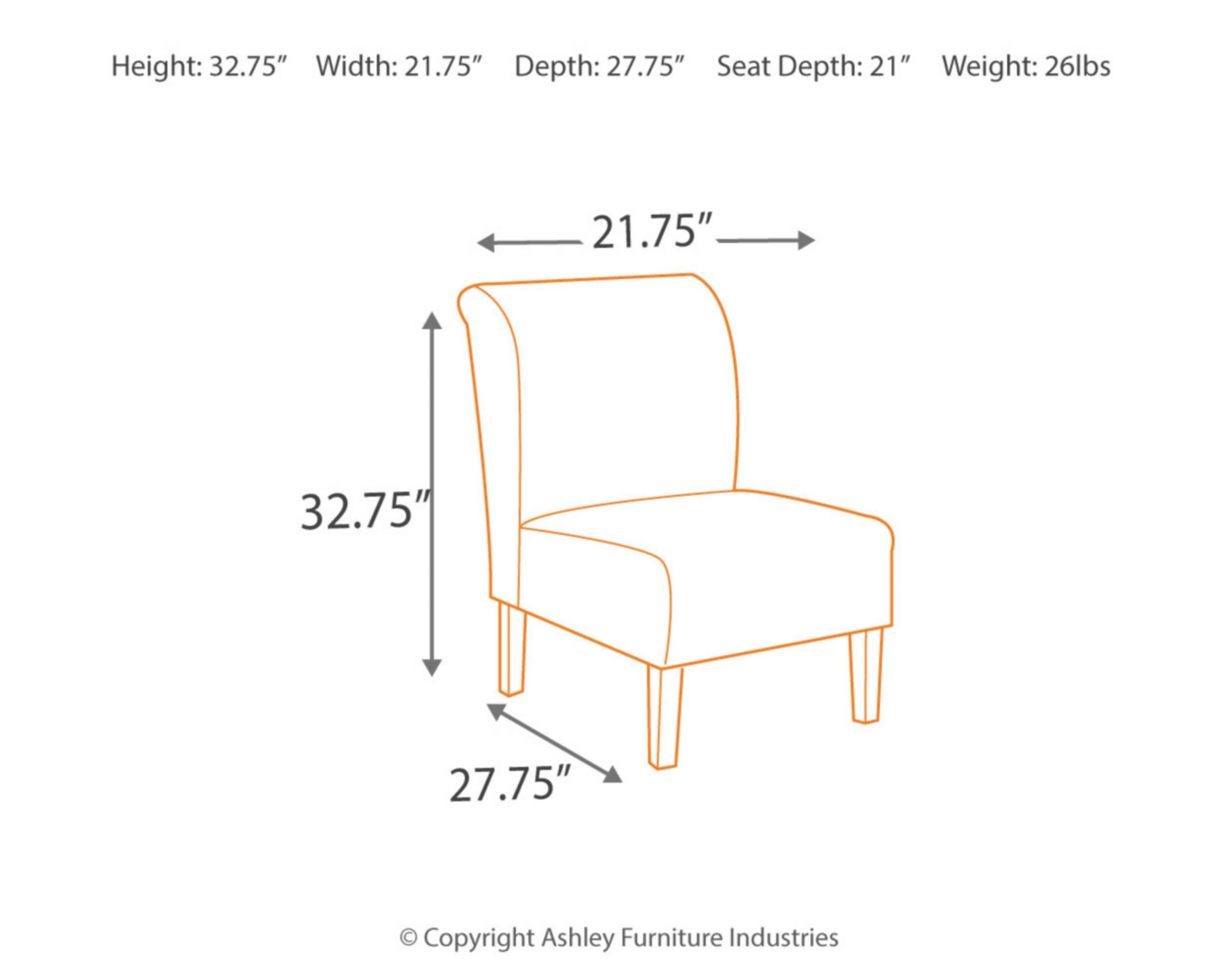 Signature Design by Ashley Tibbee Geometric Print Modern Armless Accent Chair, Brown & Beige