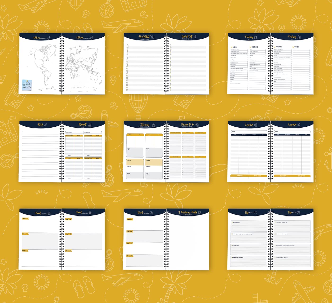 Travel Journal for Women- Vacation Planner- Travel Packing List- Travel Notebook with Budget Sheet, Diary, and Expense Tracker- Travel Journal for Couples-Vacation Journal- Summer Planner- Travel Gift