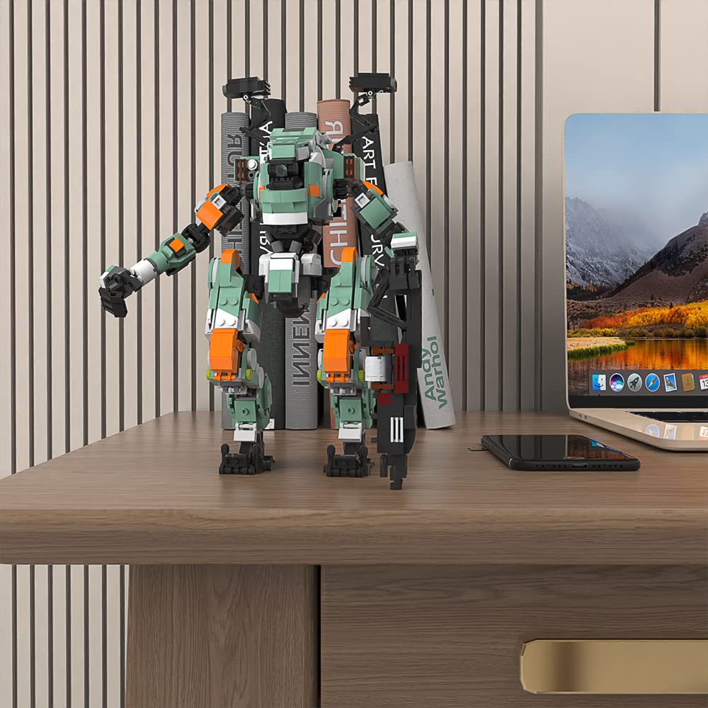 Pioneer Titan Building Model Kit, Fall Popular Mech Game Console Game Mech Toy Action Figure, Compatible with Lego Bricks (1057 Pieces)