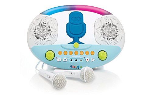 Singing Machine SMK1010 Kids Pedestal Karaoke System with Two Microphones, Stand and Voice Effects