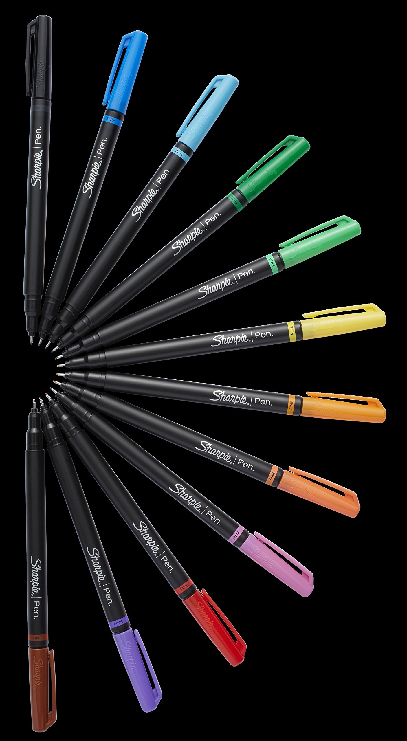 SHARPIE Art Pens, Fine Point, Assorted Colors, Hard Case, 12 Pack (1982057)