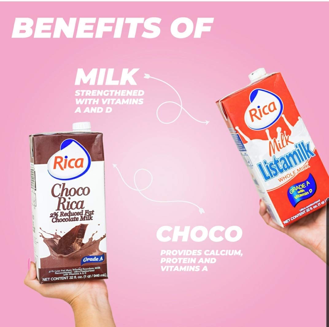 RICA Listamilk Whole Milk 32 Oz Boxed | 1 quart | Long Life Shelf Stable | Vitamin d | Non refrigerated | UHT Ultra pasteurized | Fresh taste | Pack of 6 |