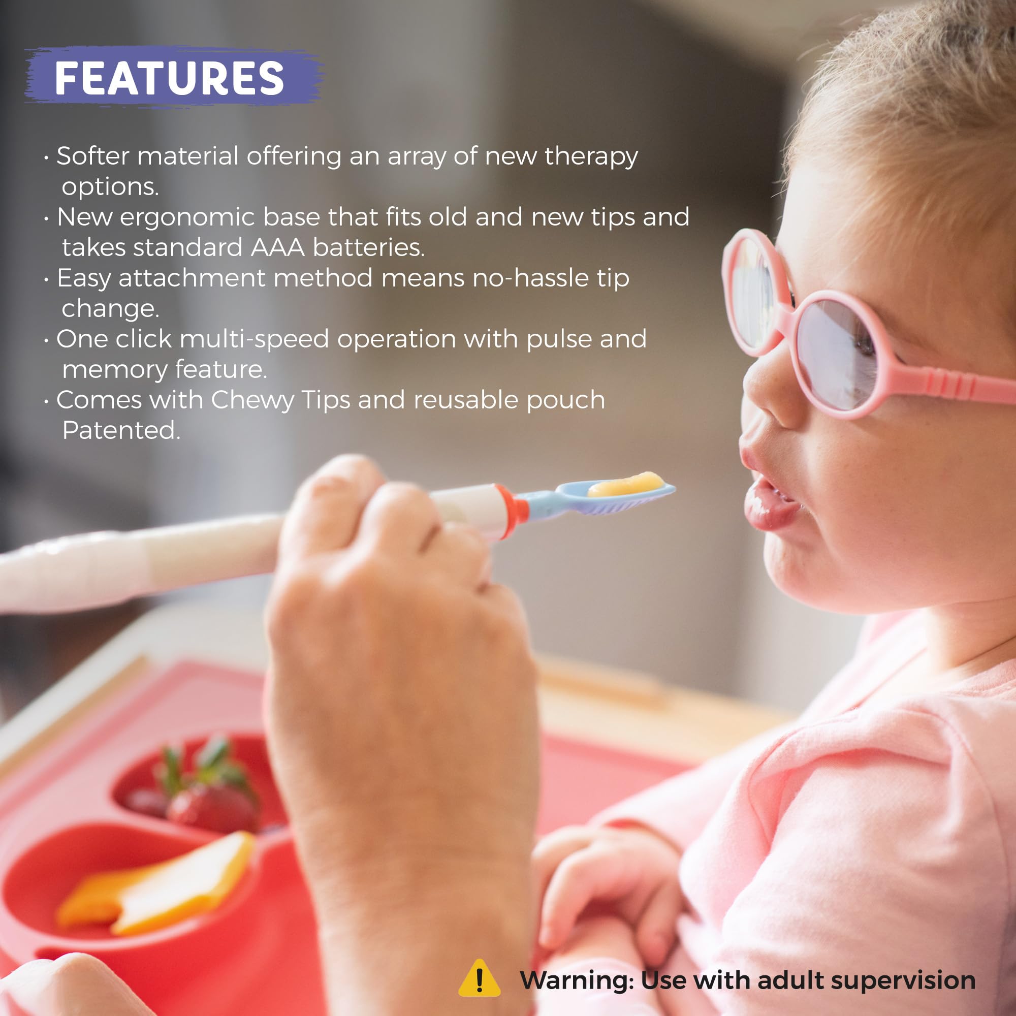 TalkTools Sensi Kit & 14 Tips - Sensory Therapy Tool for Speech and Feeding, Autism Sensory Products, ADHD Tools, Speech Therapy Gifts for Autism Children (White)