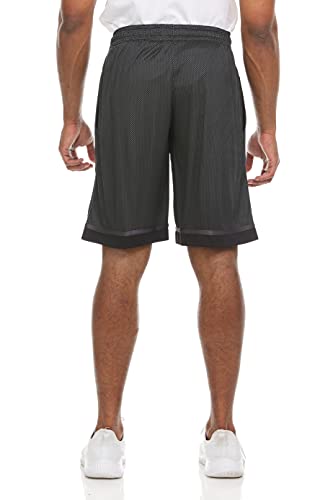 Spalding Mens Legendary Performance Basketball Short, 10" Inseam, Black/Gravel, L