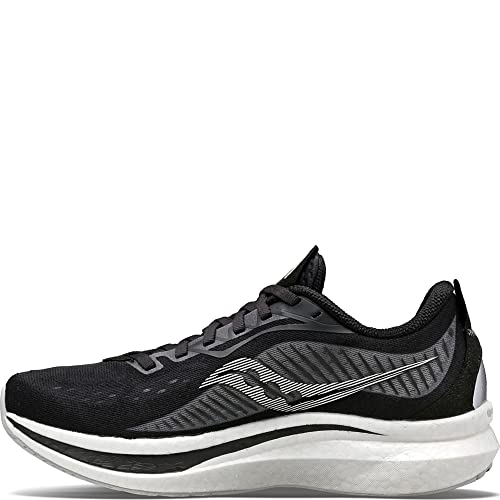 Saucony Women's Endorphin Speed 2 Running Shoe, BLACK/SHADOW, 8