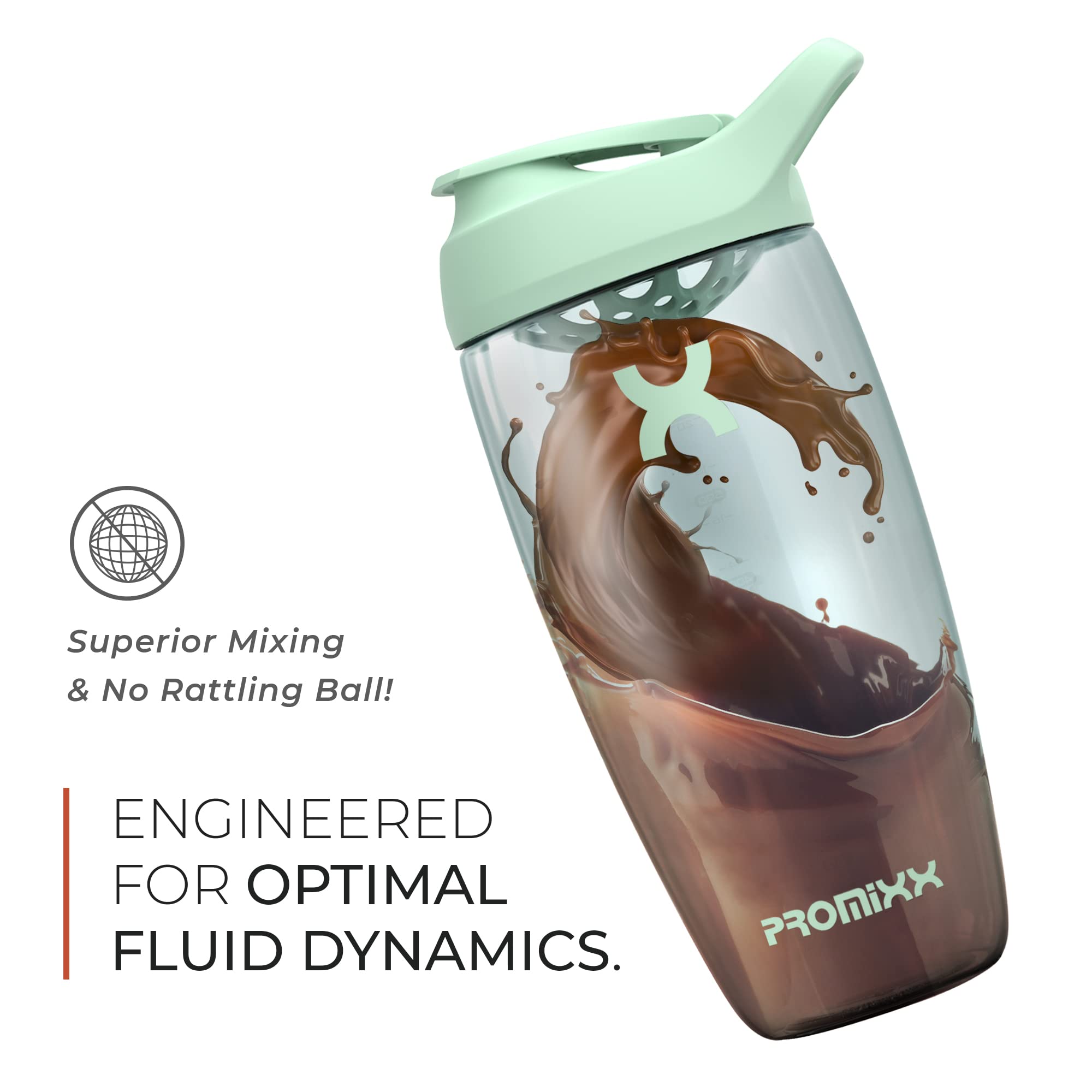 Promixx PURSUIT Protein Shaker Bottle β Premium Sports Blender Bottles for Protein Mixes and Supplement Shakes β Easy Clean, Durable Protein Shaker Cup
