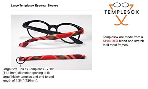 Soft Eyewear Temple Arm Cover Sleeves Add Colors & Designs Eyeglasses Sunglasses for Men, Women & Kids 2 Sizes (Small, Black)