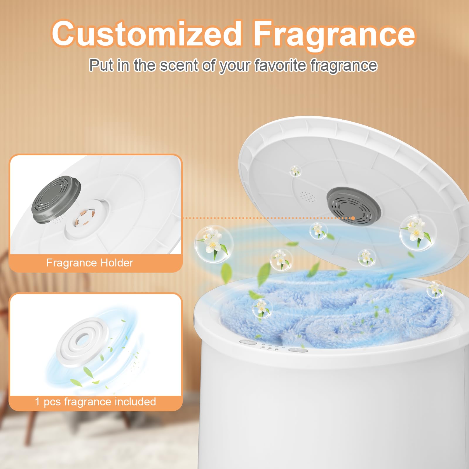 Towel Warmer, Towel Warmer for Bathroom with 3 Heating Modes, Timer, Auto Shut Off, Large Towel Heater Bucket Fits Up to Two 40"X70" Oversized Towels, Blankets, Bathrobes, PJ's and More