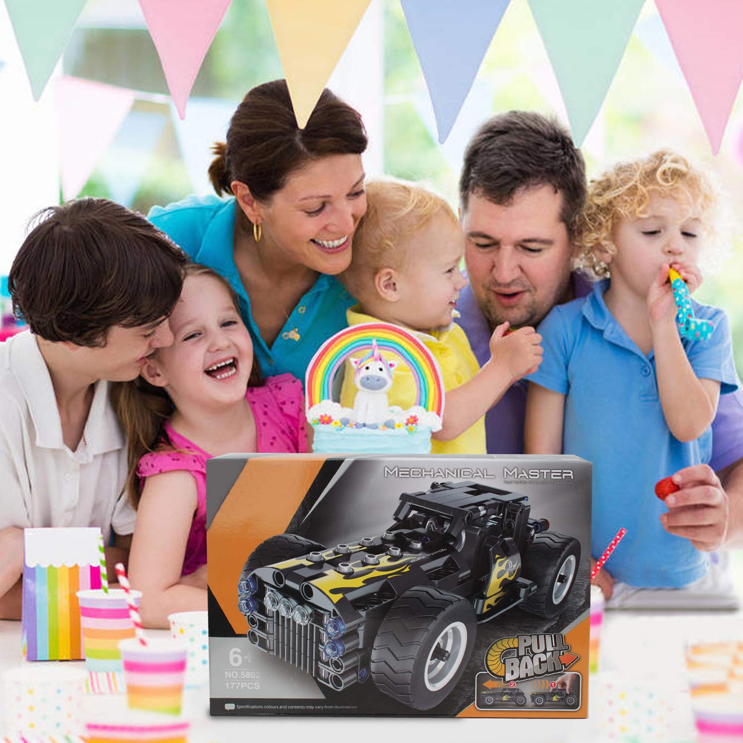 STEM Building Toys Kit, Snap Together Pull Back Car for Kids, Off-Road for 6, 7,8 and 9＋Year Old Boys and Girls(177pcs)
