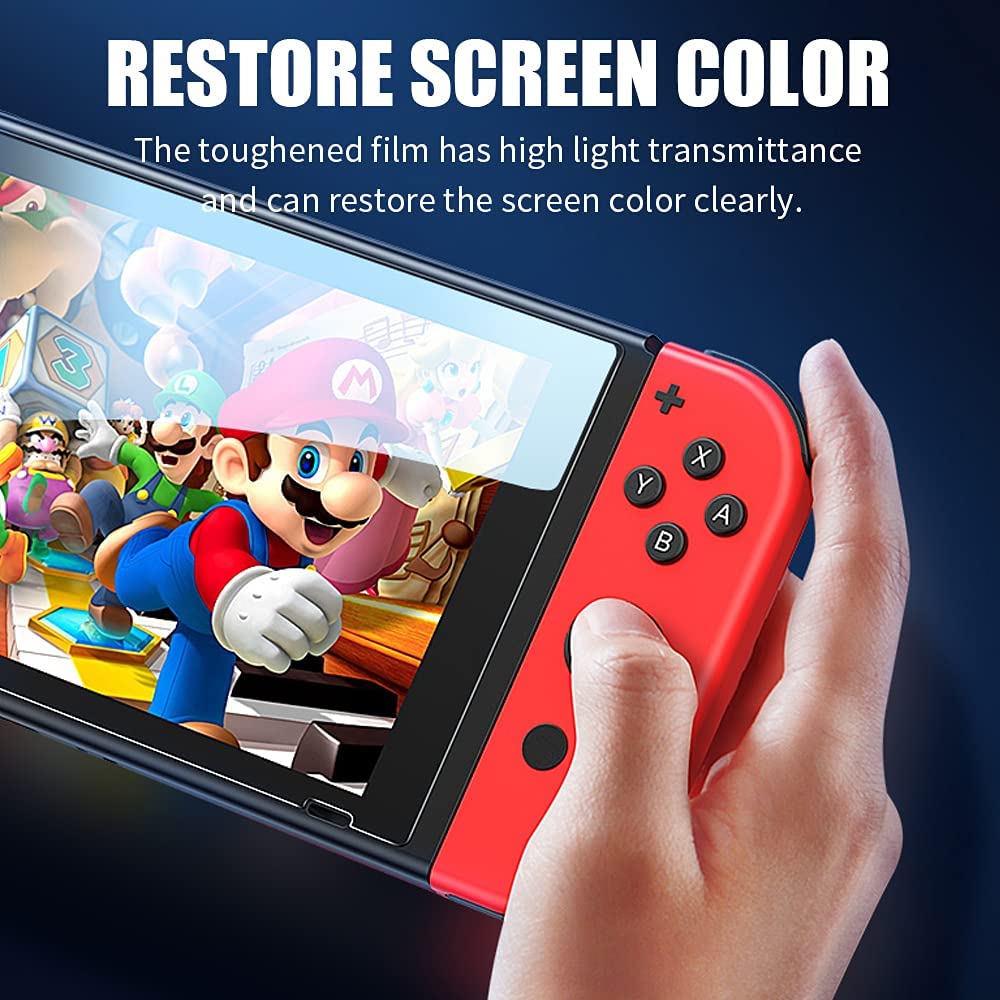 ZenRich [2Pack] Screen Protector for Switch OLED model 2021, Switch OLED Screen Protector for Anti Blue Light Eyes Protection/Bubble Free/Case Friendly/Transparent/HD Clear