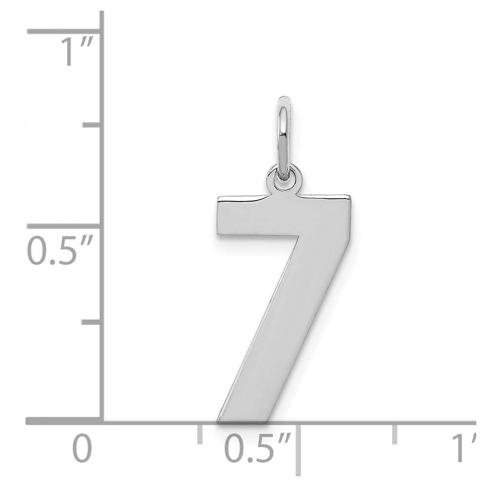 Saris and Things 925 Sterling Silver Medium Polished Number 7 Charm Pendant
