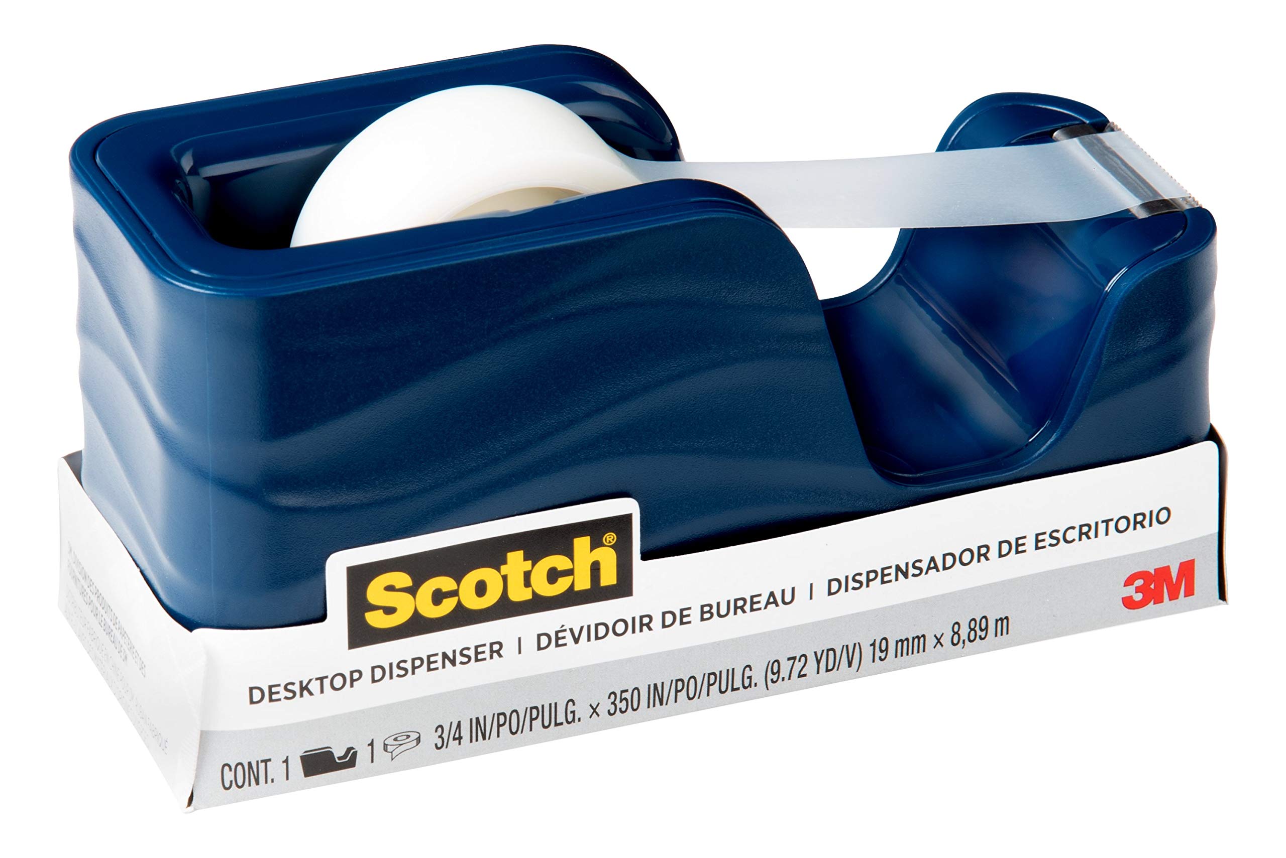 Scotch Desktop Tape Dispenser, Molten Ink (Navy), 2.13 in. x 2.75 in. x 5.25 in., 1 Tape Dispenser