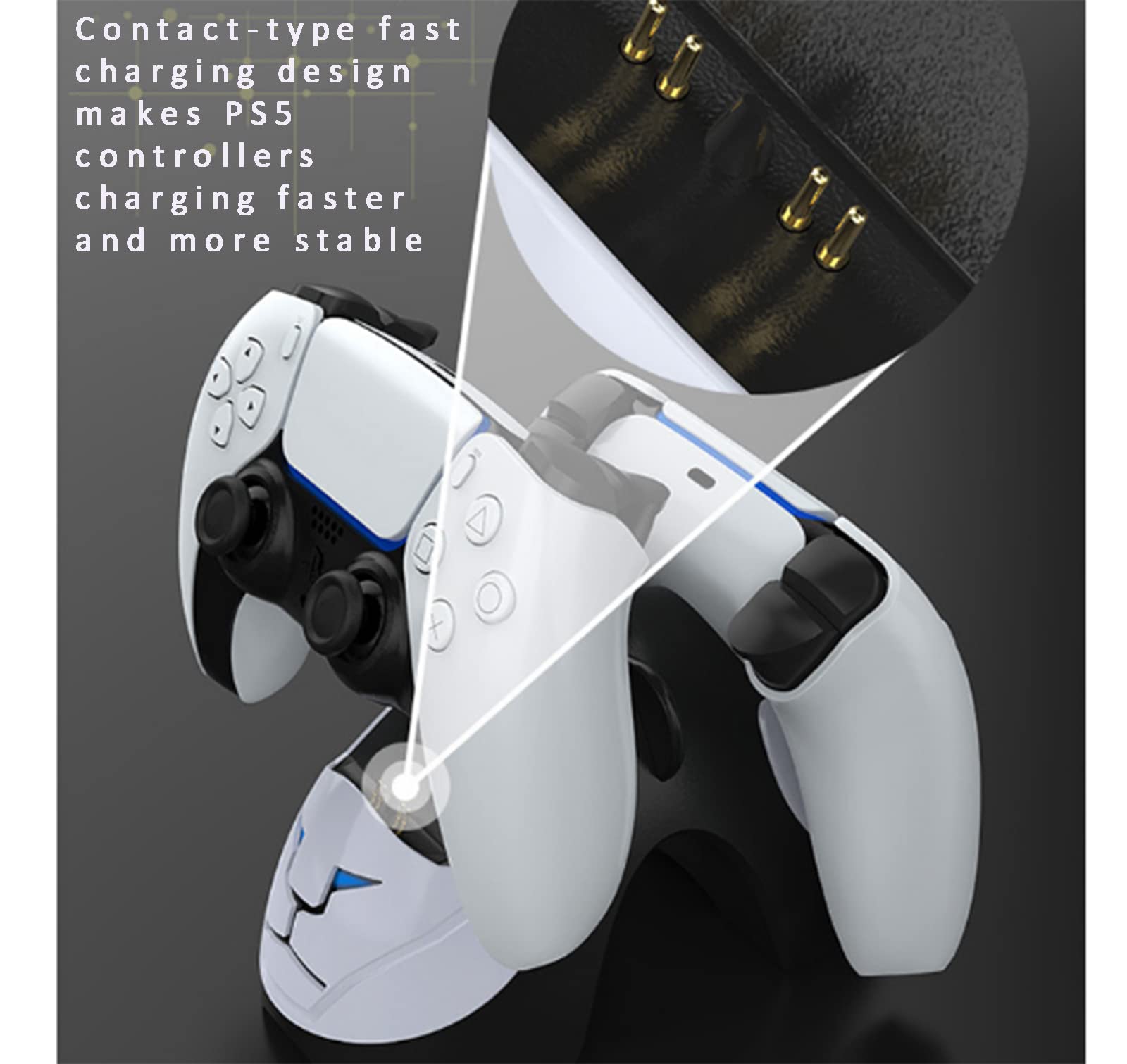 ZOAONWKS AOLION for PS5 Charging Station, Playstation 5 PS5 Controller Charger Station for Sony DualSense Controller, PS5 Remote Control Charger Dock Lion Design