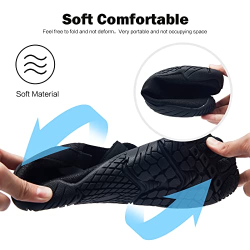 Wajin Barefoot Minimalist Sneakers for Men and Women Zero Drop Sole Wide Toe Box Cross-Training Gym Trail Running Shoes Black