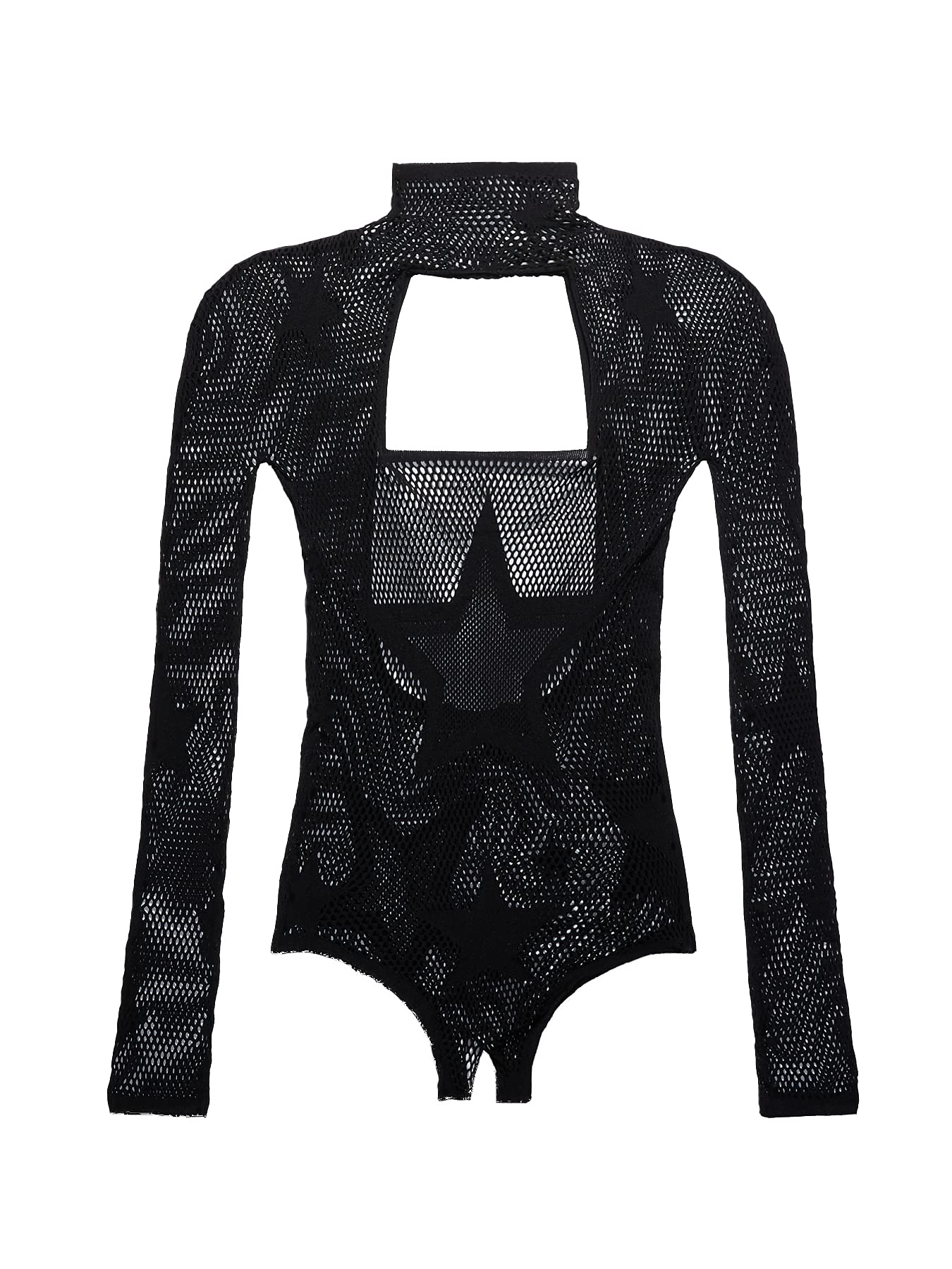 Savage X Fenty, Women's, Shining Star Long-Sleeve Teddy with Keyhole, Caviar, Missy