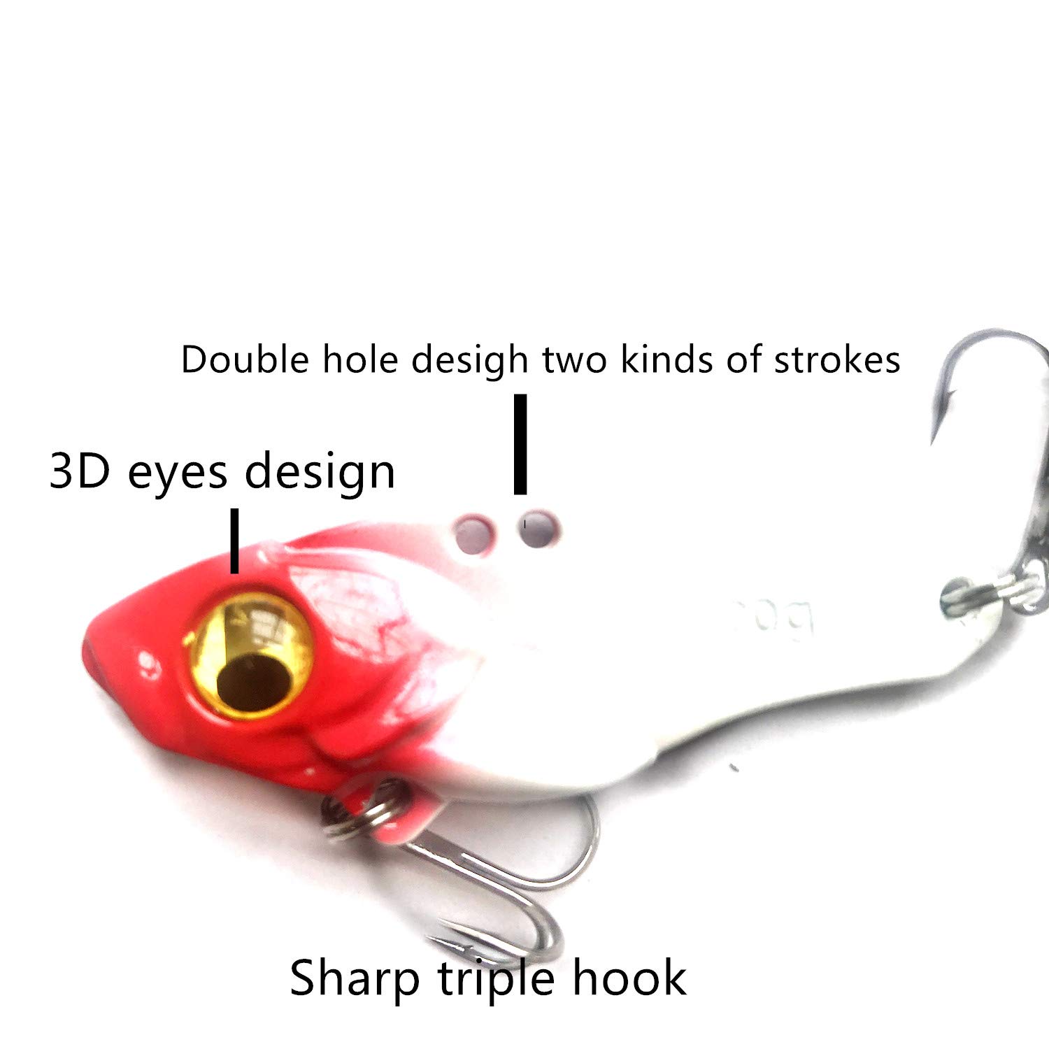 YTTDA Fishing Lures Set with Box Spinner Baits, 5 Packs Lure Baits, Trout Lures, Metal Spinner Baits Kit with 3D Eyes Design to Create Life-Like Swimming Actions (5pcs 10g Set)