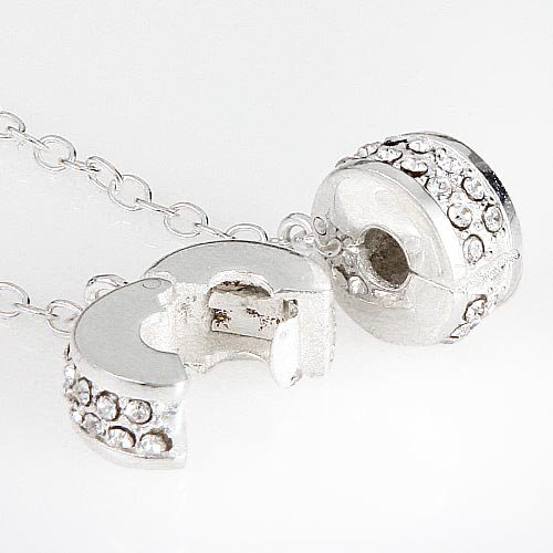 SOUKISS Clear Crystal 925 Sterling Silver Clasp Safety Chain Bead Charm for Charms Bracelet, Xmas Gifts
