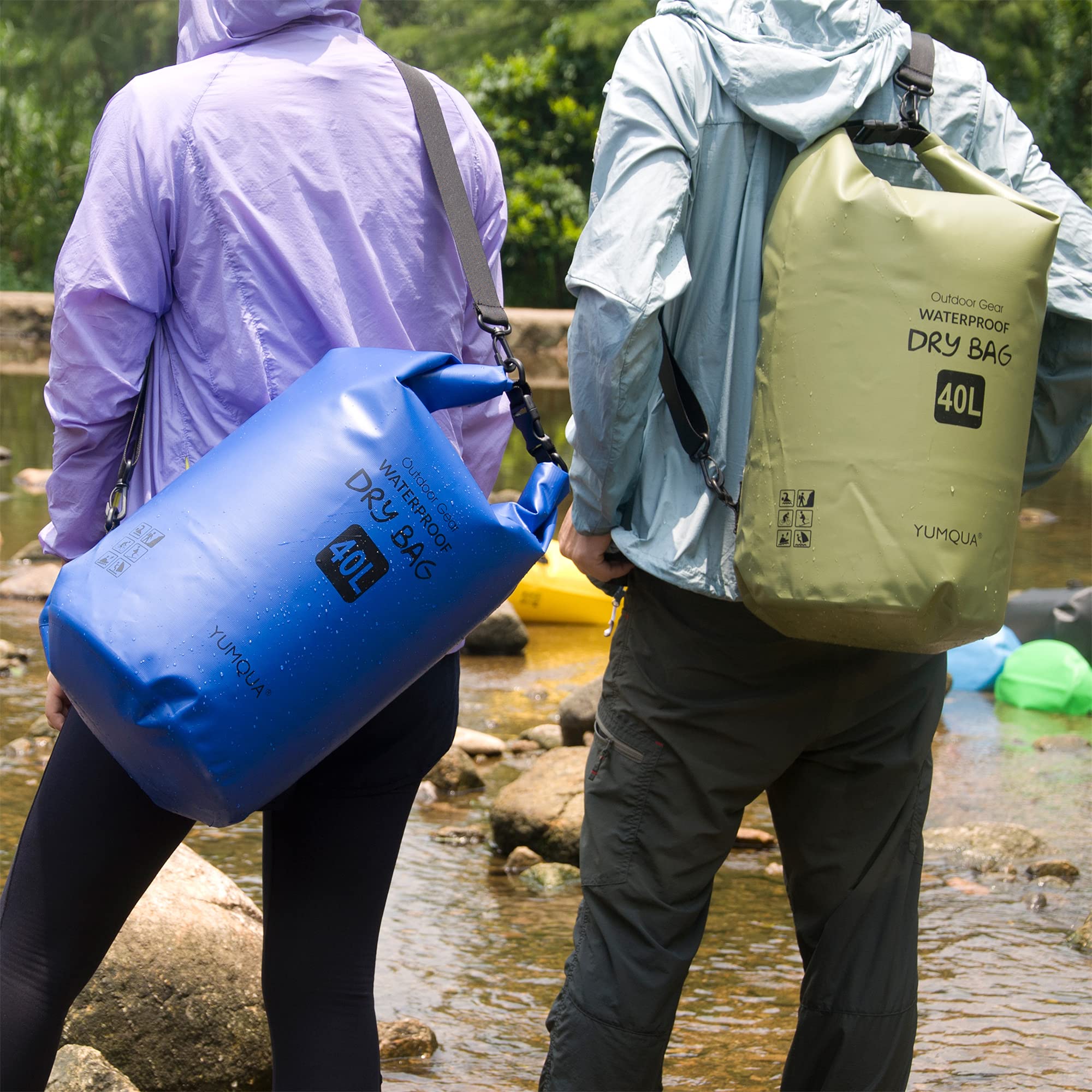 YUMQUA Waterproof Dry Bag Backpack 5L/10L/20L/30L/40L, Roll Top Floating Waterproof Storage Bags for Kayaking, Boating, Swimming, Hiking, Camping and Fishing