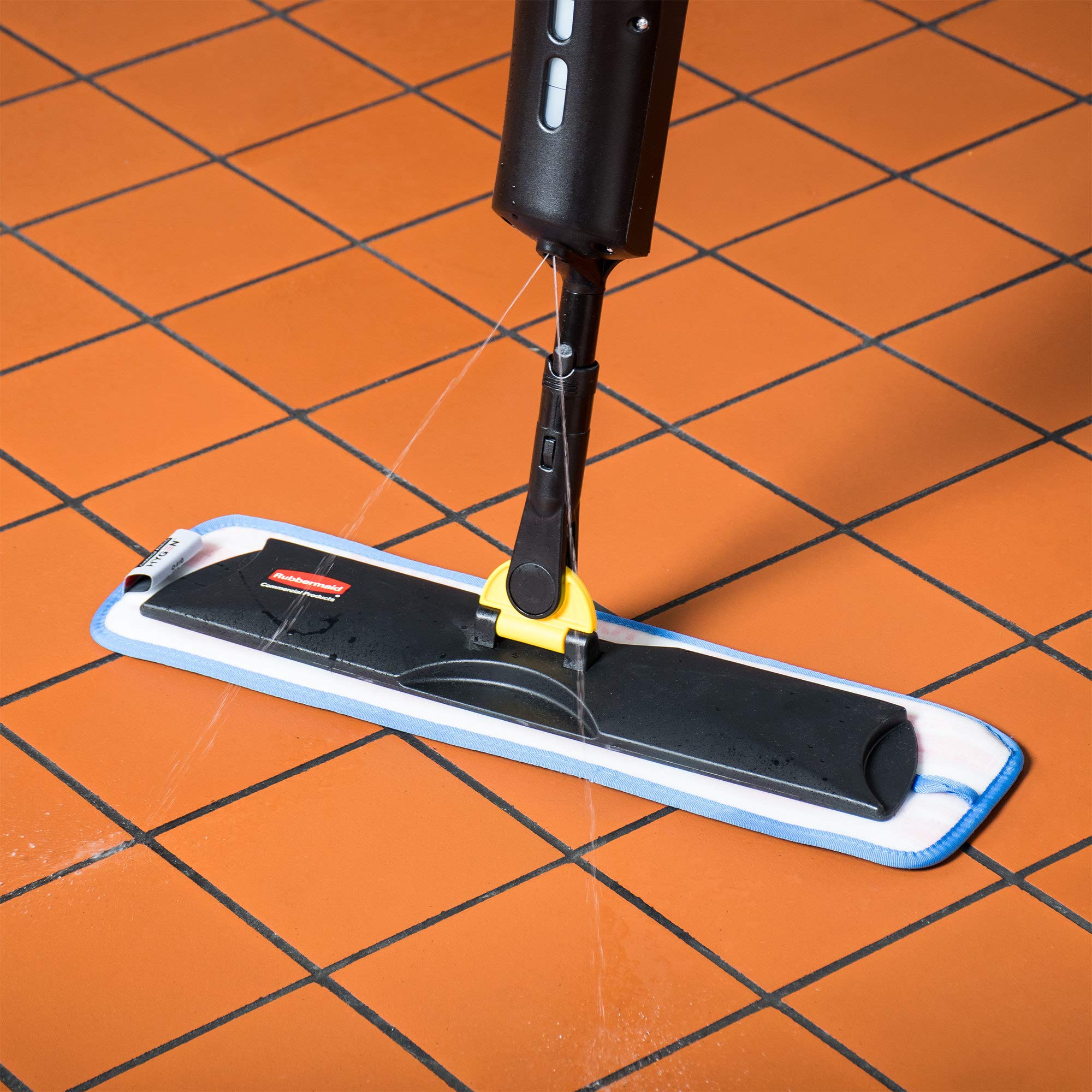 Rubbermaid Commercial Products Pulse Microfiber Light Commercial Spray Mop System, Cleans up to 850 Square Feet, Black, Floor Cleaning for Kitchen/Lobby/Bathroom
