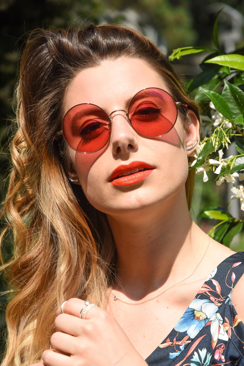 SORVNIO Round Retro Sunglasses Men Women Vintage Small Circle Red Black Hippie Style Sun Glasses