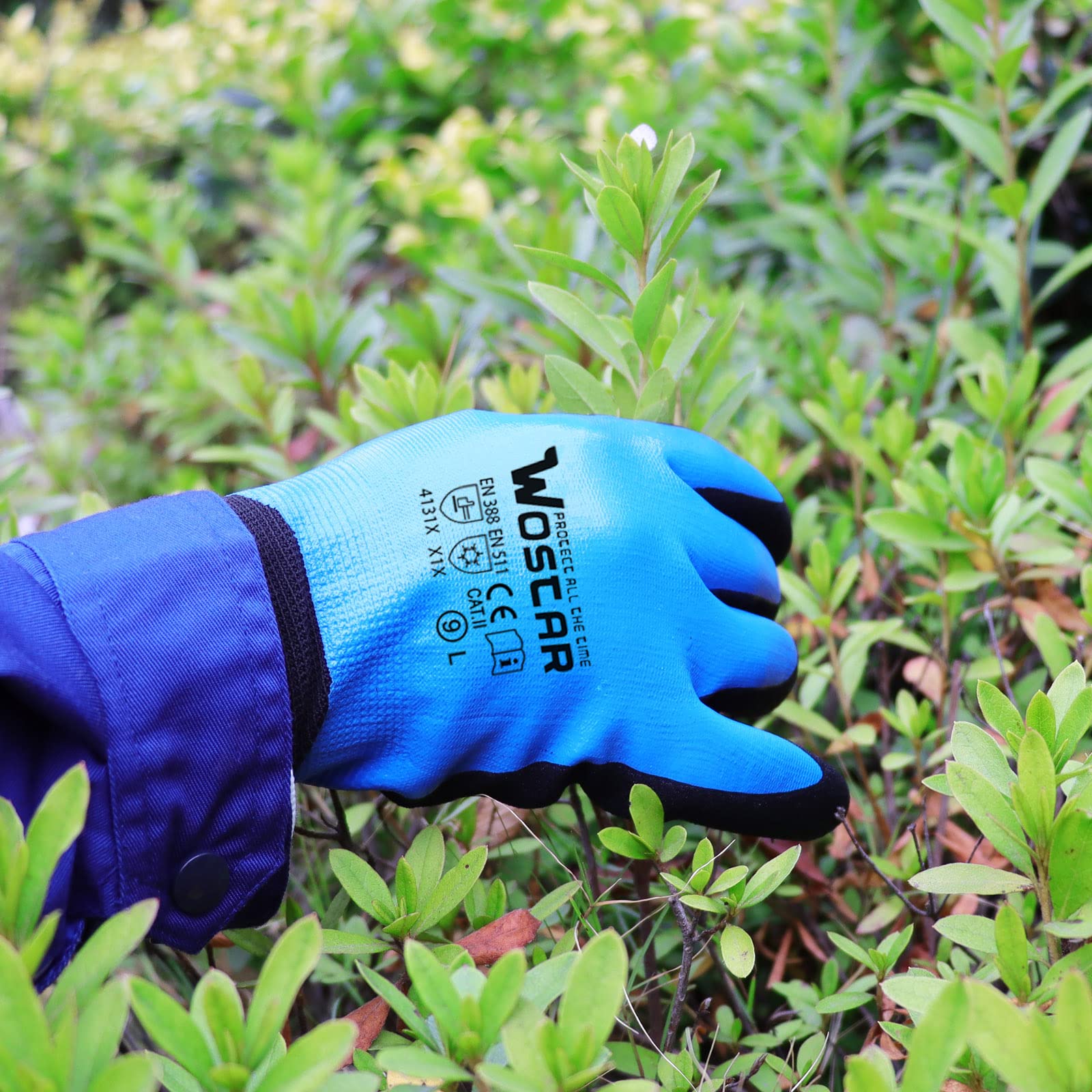 Winter Warm Unisex-Adult Work Gloves Double layer Breathable Rubber Scrub Coated Cold Weather Insulated Freezer Gloves