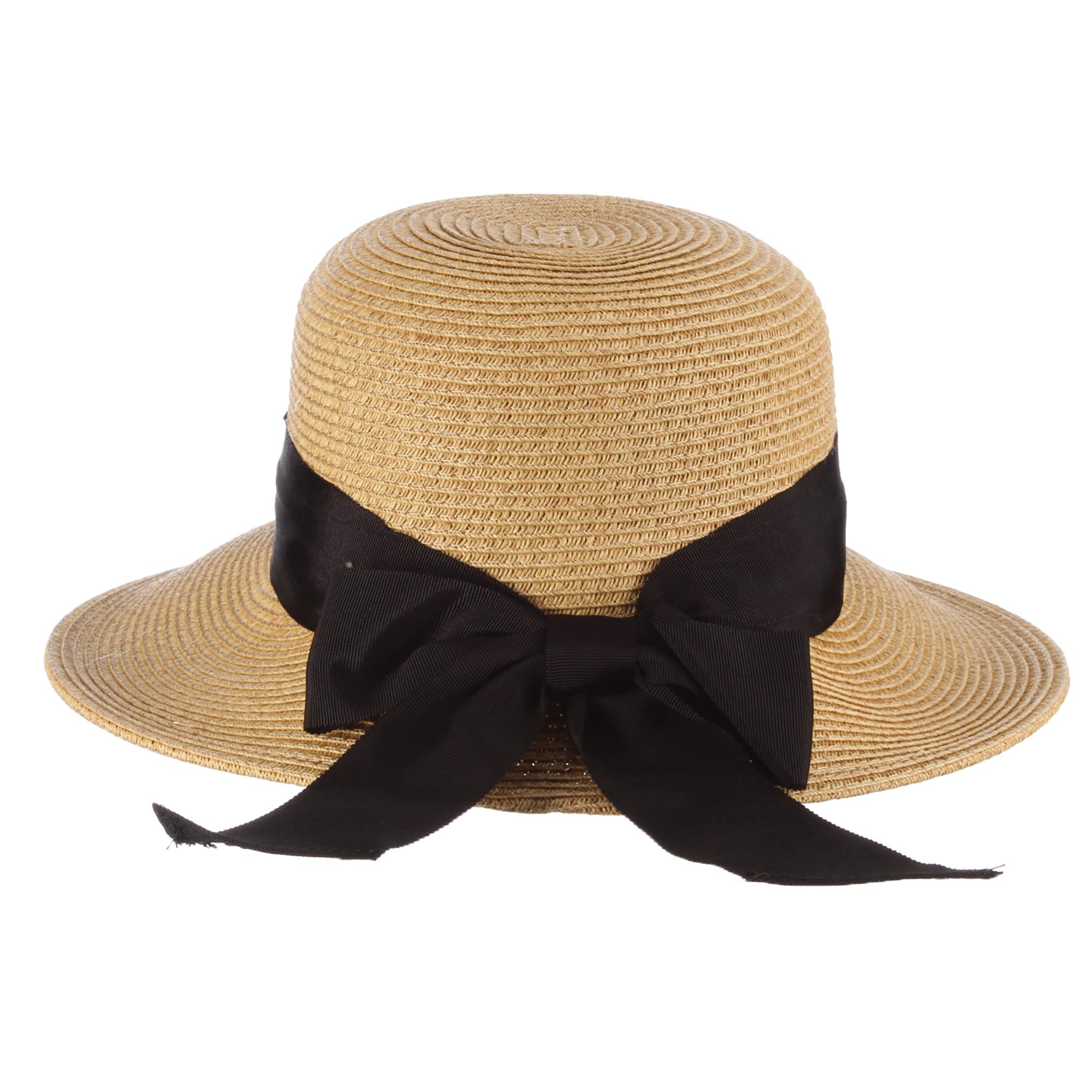Scala Women's Paper Braid Hat with Dimensional Brim, Tea, One Size