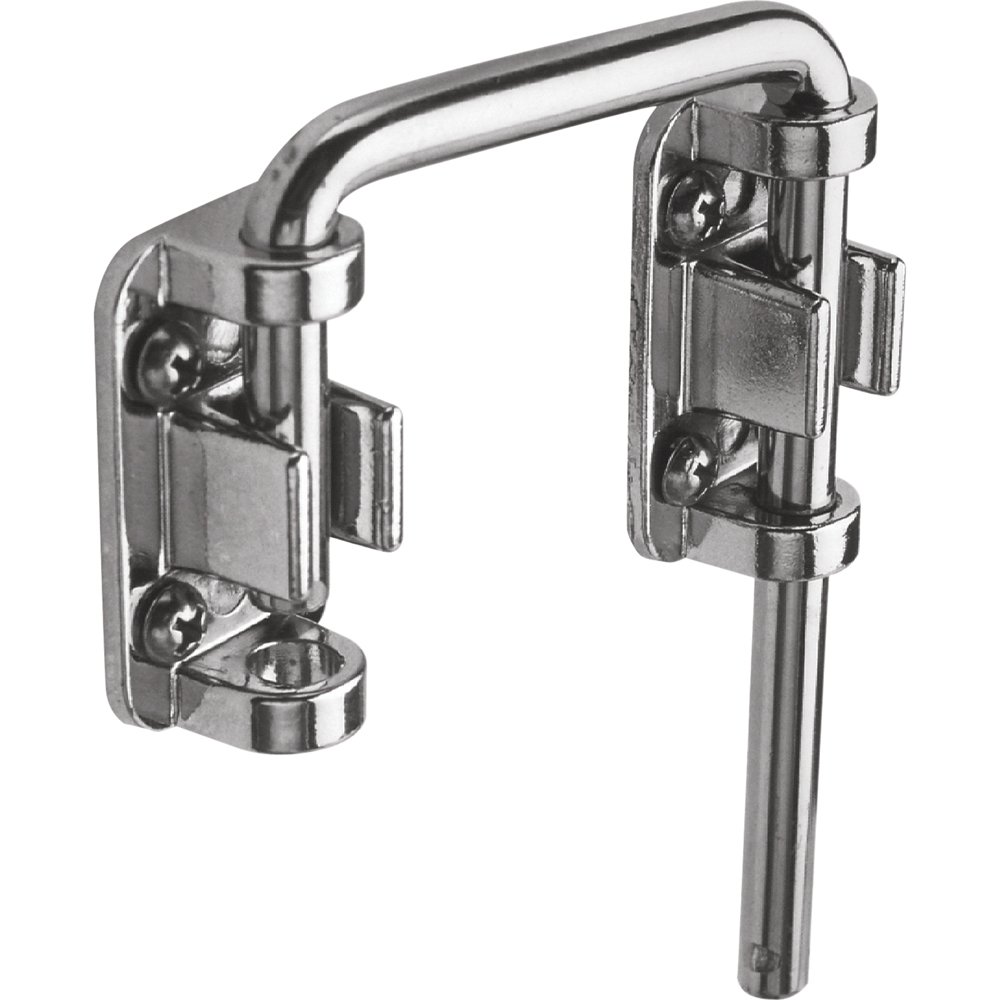 Prime-Line Products U 9847 Patio Sliding Door Loop Lock, Chrome & Defender Security U 9858 Sliding Patio Door Lock Pin, 2-5/8 inch, Chrome Finish