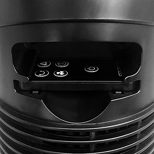 Seville Classics UltraSlimline Indoor Bladeless Oscillating Tower Fan Quiet Cooling LED Display Space-Saving for Home w/Remote and 7.5H Timer, Black, 40" 4-speed (75 degrees)