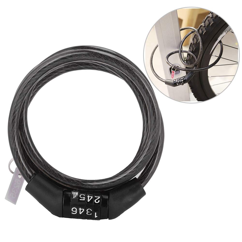 Sazao Cable Lock, Waterproof Passwords Bike Security Lock, Children for Bike Mountain Home