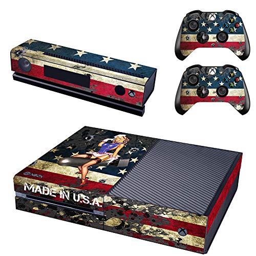 Xbox One Skins Wrap Sticker with Two Free Wireless Controller Decals, Whole Body Protective Vinyl Skin Decal Cover for Microsoft Xbox One Console - American Girl