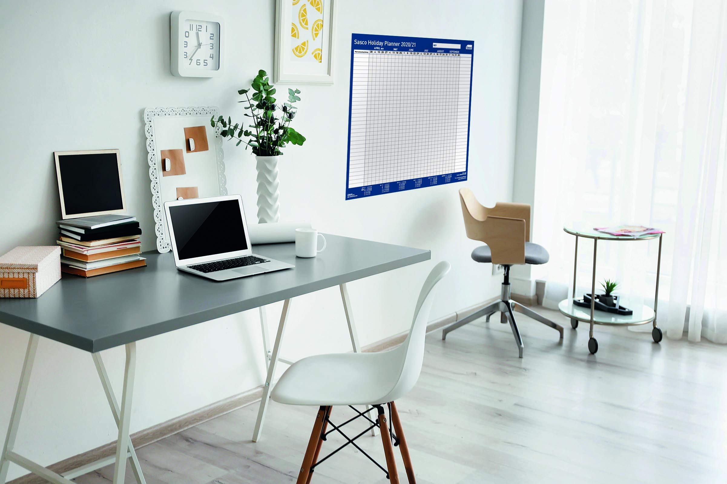 Sasco 2410117 2020/21 Poster Style Holiday A1 Wall Planner with Wet Wipe Pen & Sticker Pack, 420 x 420 mm (H x W)