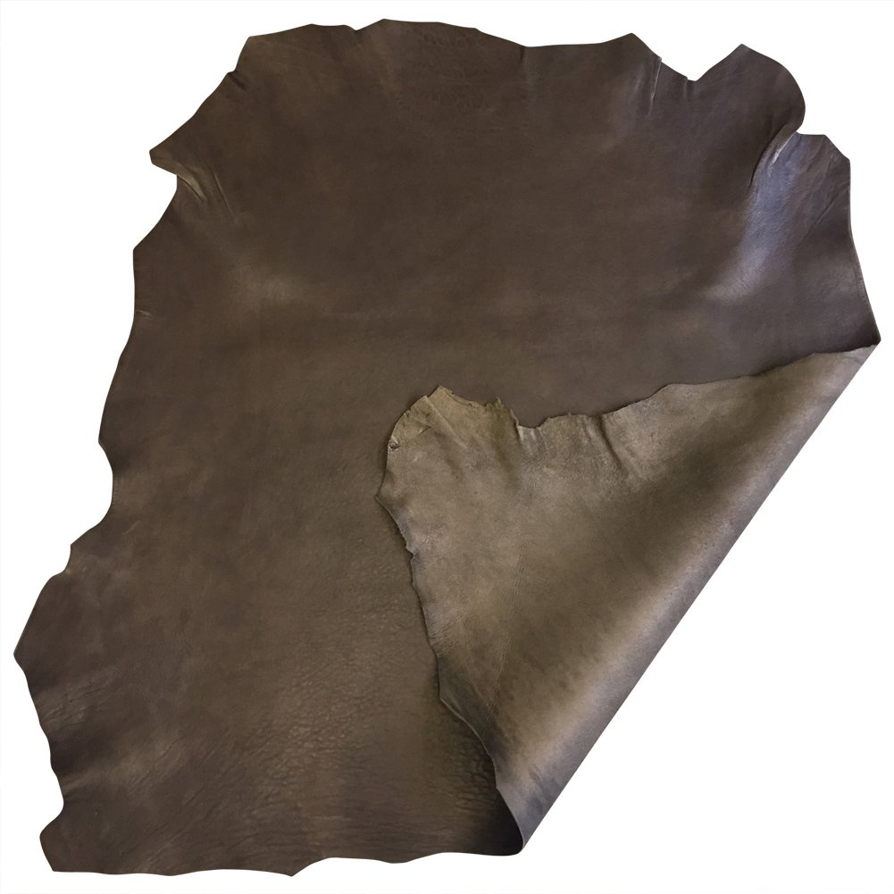 Quality Leather Hide - Spanish Full Skin - Chocolate Brown Color - 8 sq ft - 2 oz. avg Thickness - Brown Tones Finish - Lambskin - Craft Projects - Upholstery Fabric - Sewing Material