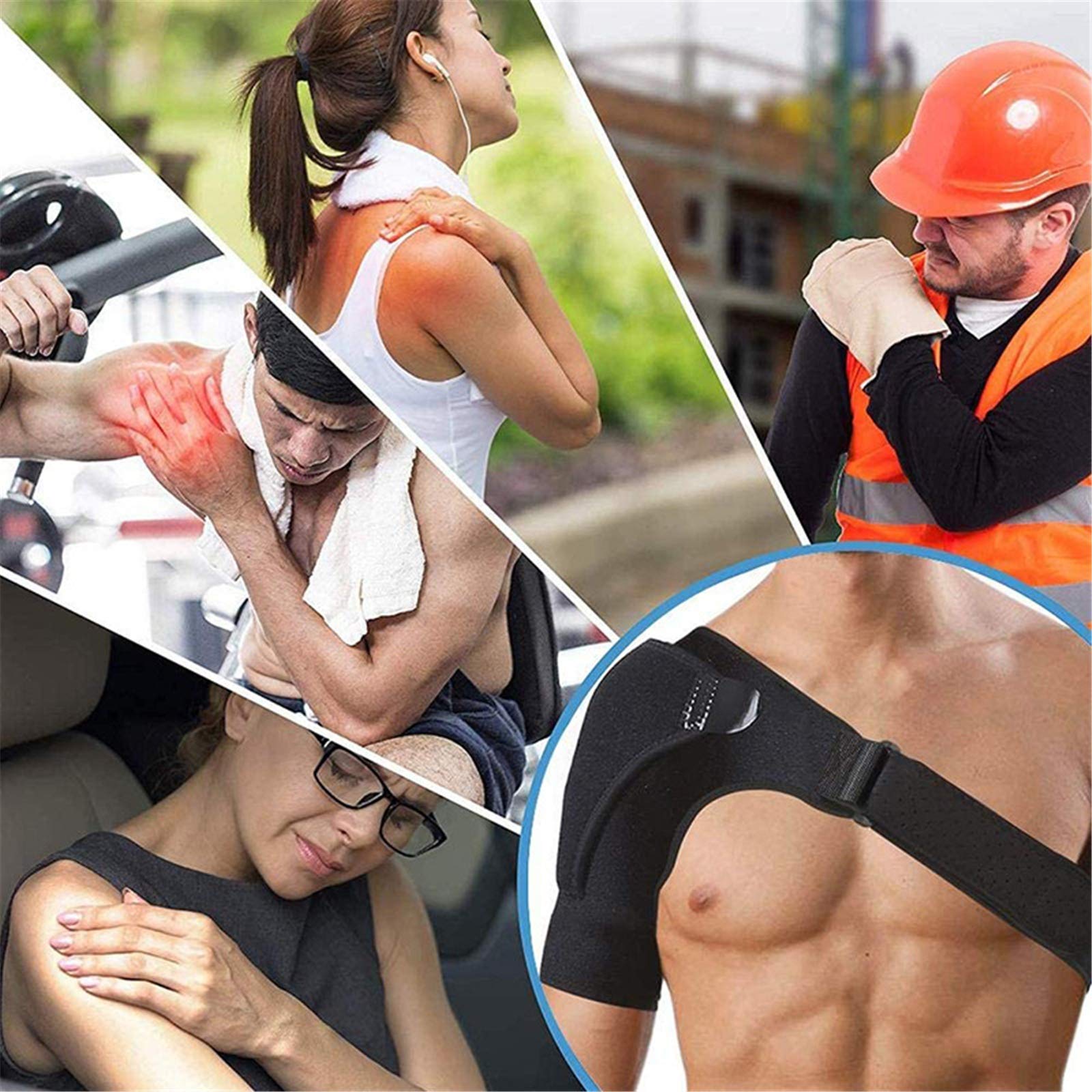 YUIJ Shoulder Brace Rotator Cuff Compression Support,Men, Women, Left, Right Arm Injury Prevention Stabilizer Sleeve Wrap