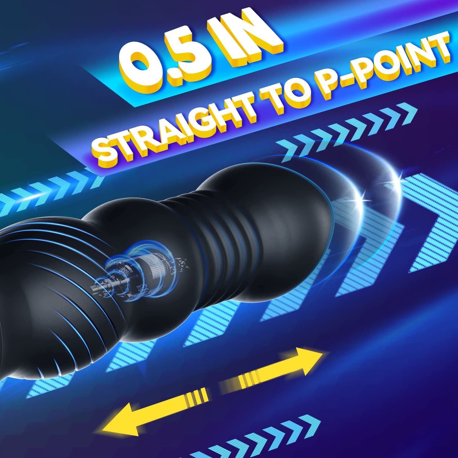 PUAUKI Thrusting Anal Vibrator Prostate Massager with 2 Vibrating Cock Ring, Bluetooth Control Anal Plug with 10 Thrusting & Vibrating Modes, Dildo Butt Plug Sex Toys for Men and Couple Pleasure