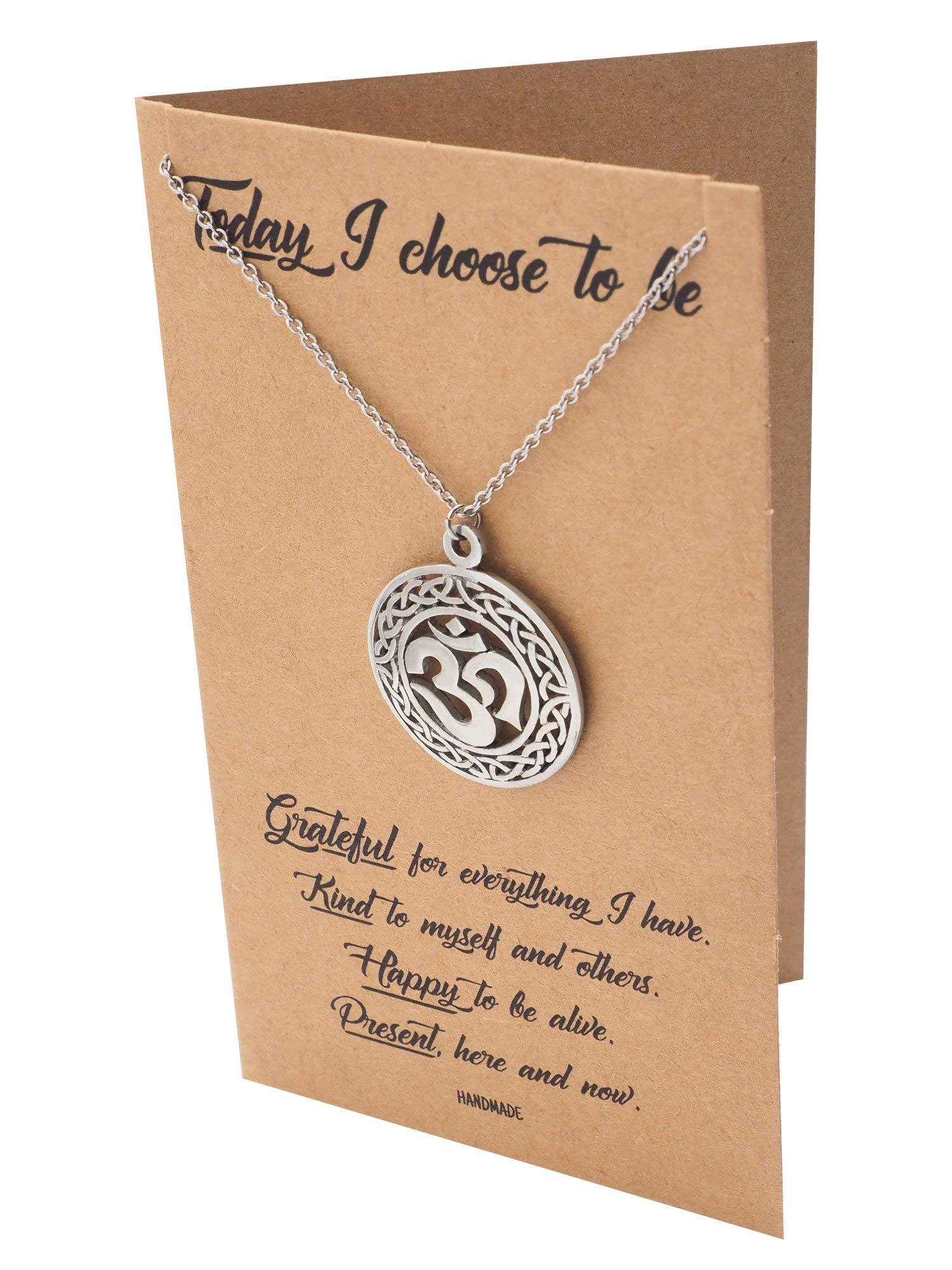 quan jewelry Yoga Necklace Om Pendant, Inspirational Gifts for Women