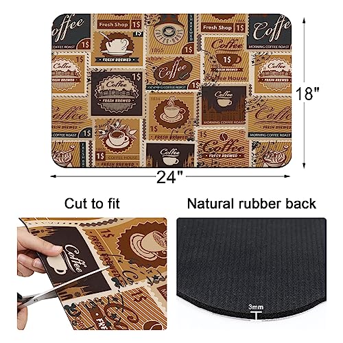 Topotdor Coffee Mat - Coffee Bar Mat for Countertops, 18"x24" Super Absorbent Anti-Slip Dish Drying Mat for Kitchen Counter, Under Coffee Maker Mat Espresso Machine Mat Coffee Station Accessories