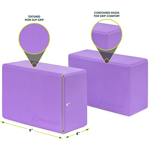 ProsourceFit Foam Yoga Blocks, High Density EVA Yoga Bricks 4βx 6β x 9β (Set of 2)