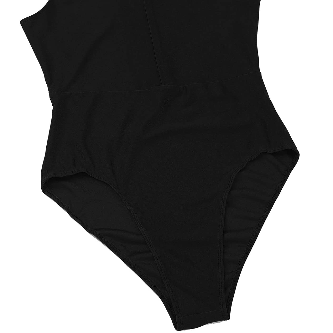 Yeeye Women's Zip-Front Floral Lace Back Ballet Leotard Bodysuit Mock Neck Gymnastics Dancewear Black Medium