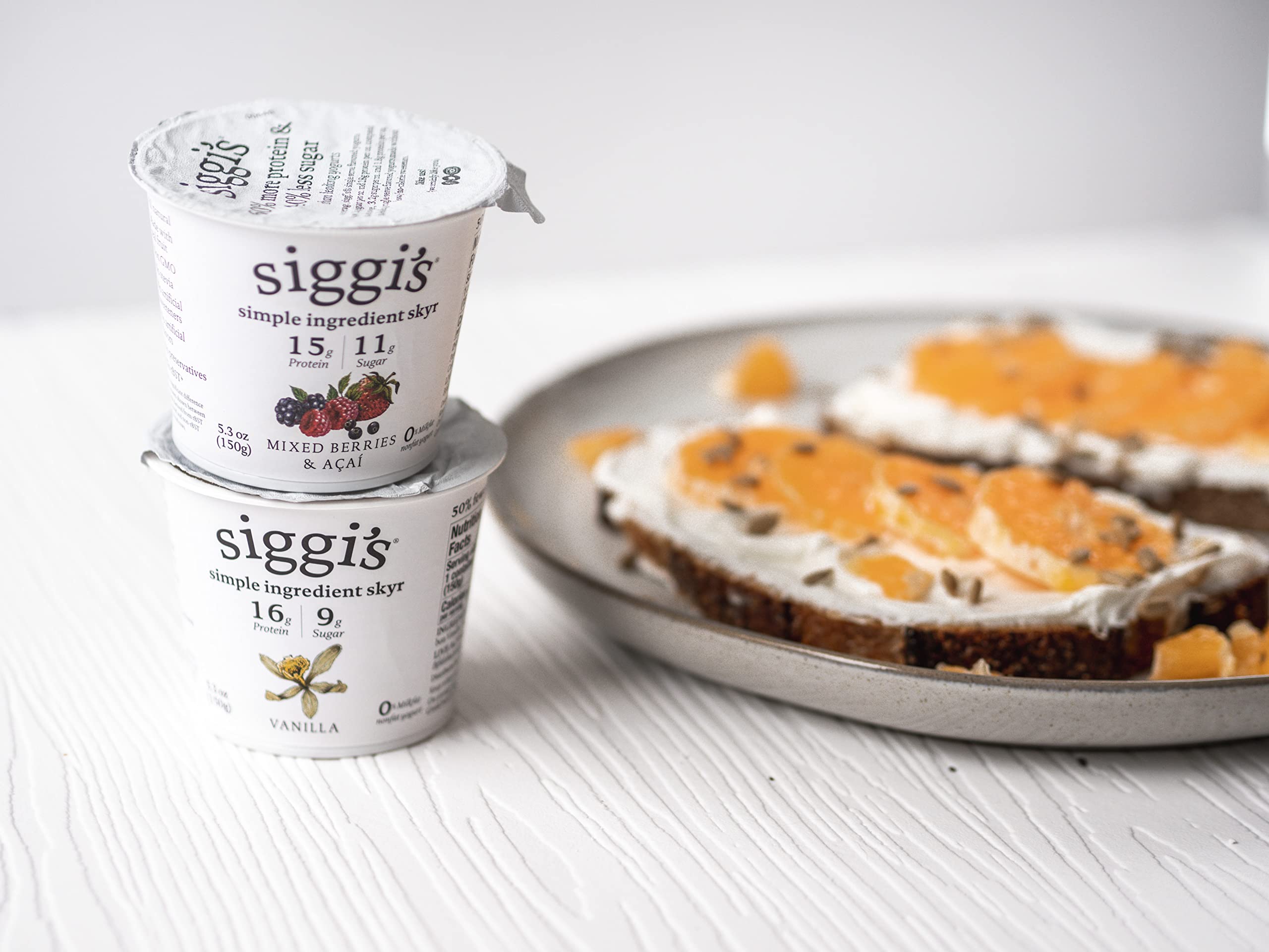 siggi's® Icelandic Strained Nonfat Yogurt, Acai Mixed Berry, 5.3 oz. Single Serve Cup – Thick, Protein-Rich Yogurt