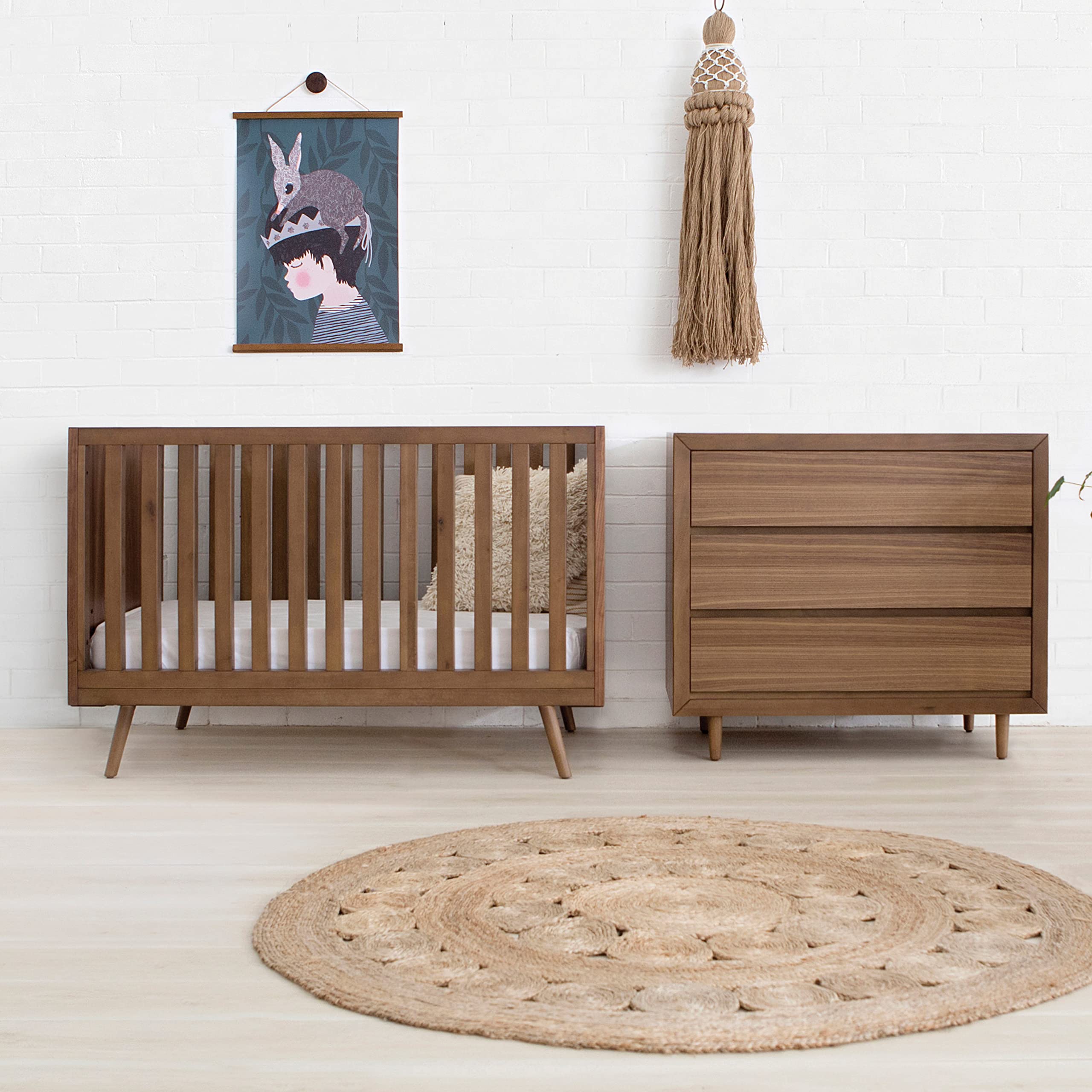 Ubabub Nifty Timber 3-in-1 Crib in Walnut, Greenguard Gold Certified