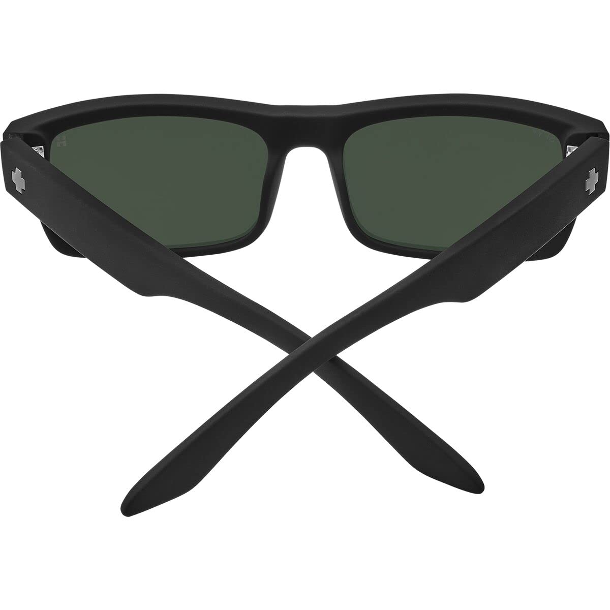 SPY Optic Discord Lite, Square Sunglasses, Color and Contrast Enhancing Lenses (Soft Matte Black, Happy Polarized Gray Green Lenses)